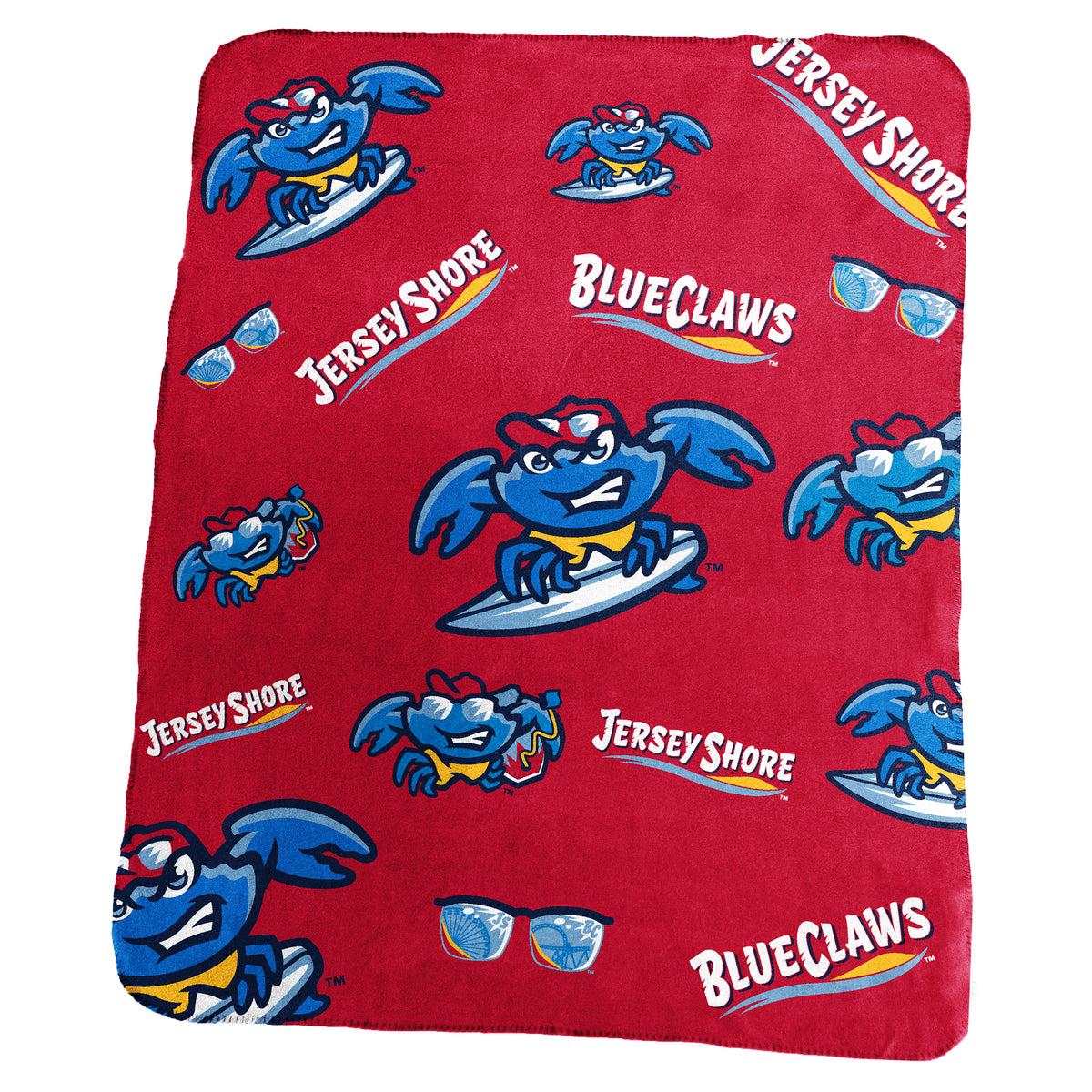 Jersey Shore BlueClaws Logo Brands Red Fleece Throw Blanket – Jersey ...