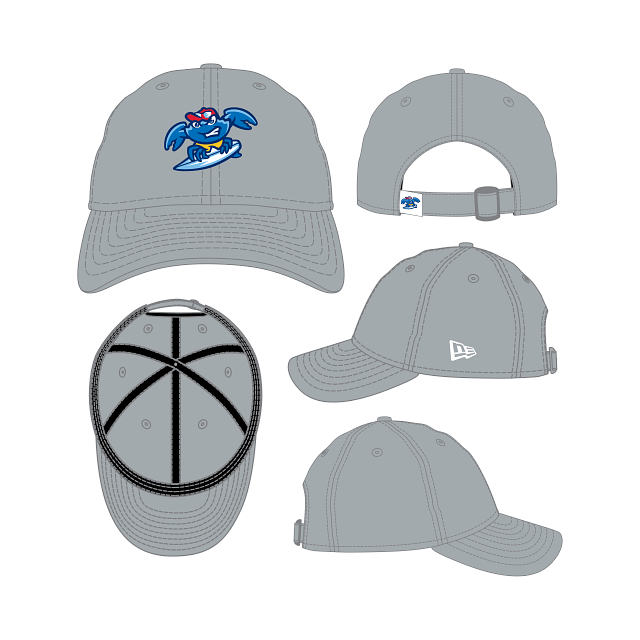Jersey Shore BlueClaws New Era Gray Adjustable Surfing Crab Cap ...