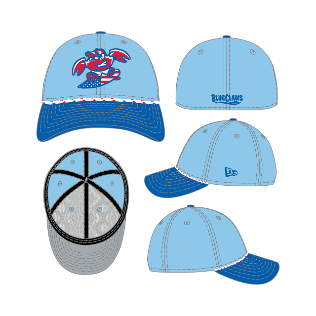 Jersey Shore BlueClaws New Era Stars and Stripes Stretch Fit Cap 2025 ...